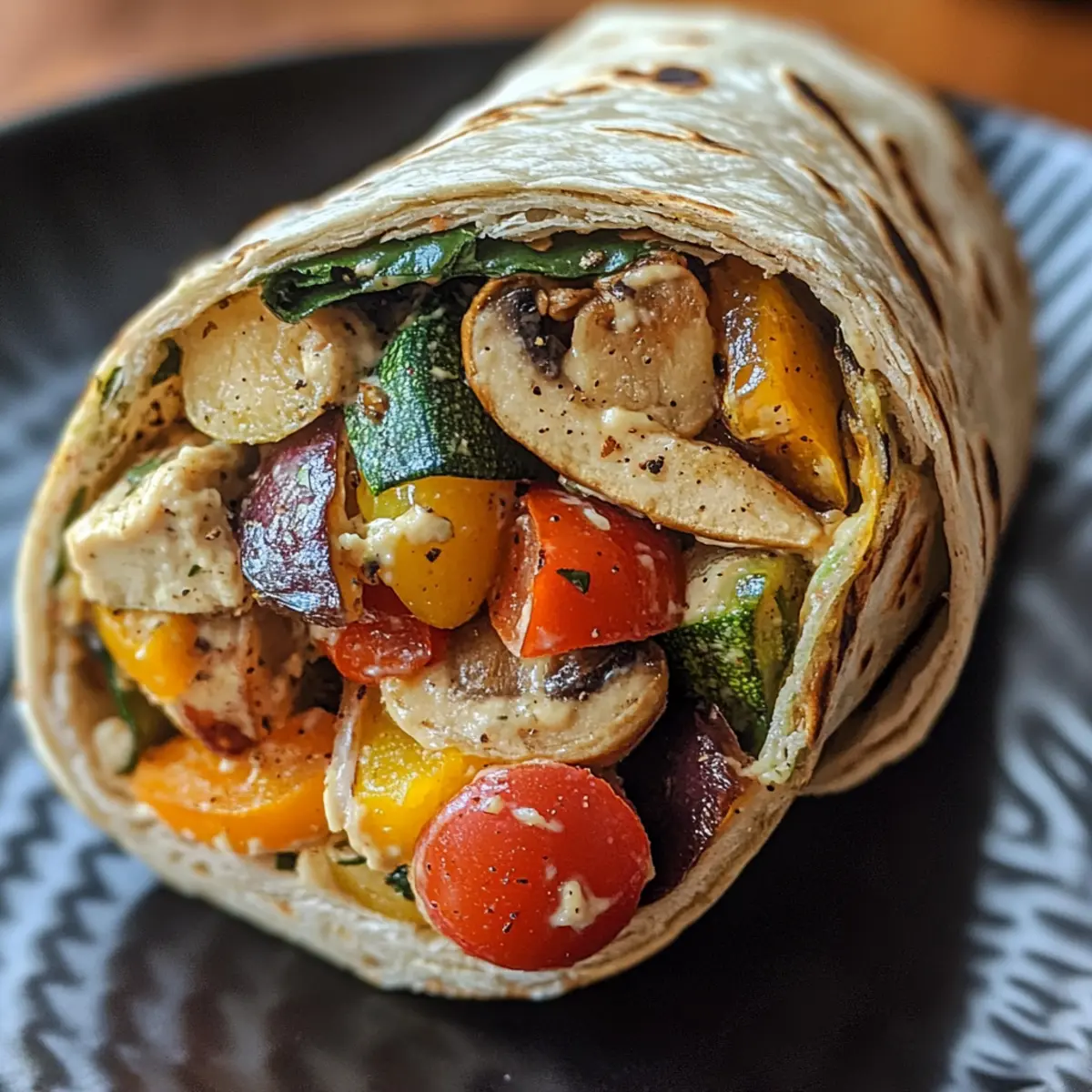 Easy Roasted Veggie & Hummus Snack Wrap: Irresistibly Delicious